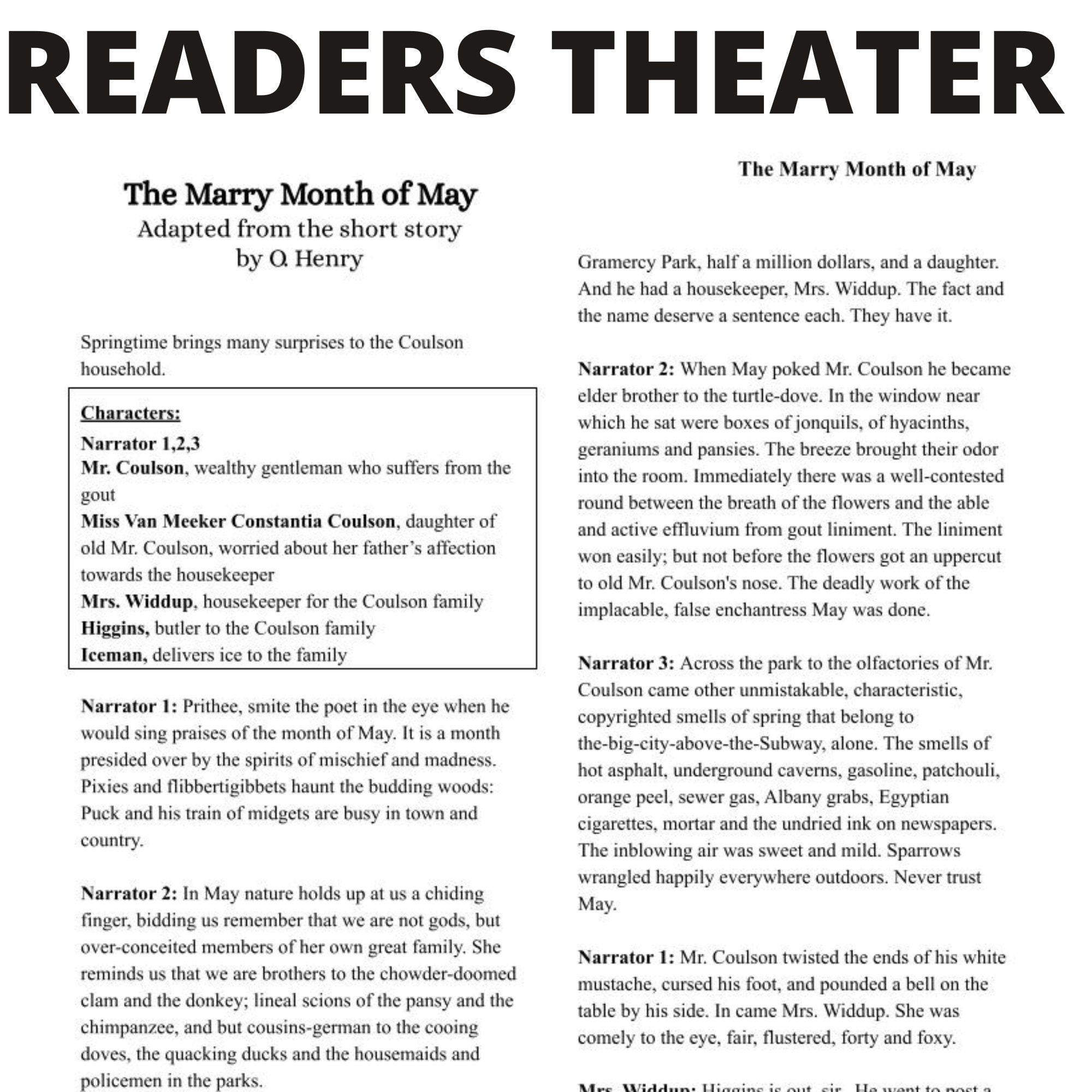 Marry Month of May, Readers Theater Script, Educational Resource ...