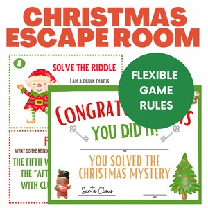 Christmas Escape Room Game | Family Game Night | Printable Party Game ...