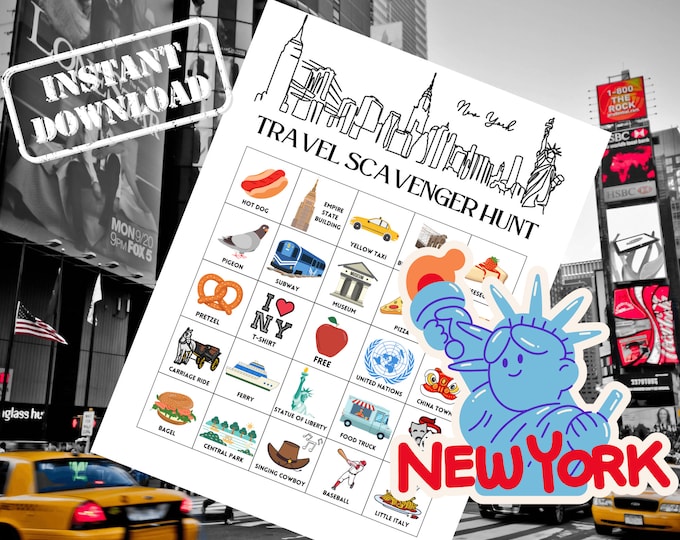 Scavenger Hunt NYC, Travel Scavenger Hunt Game, New York City, Icons, I ...