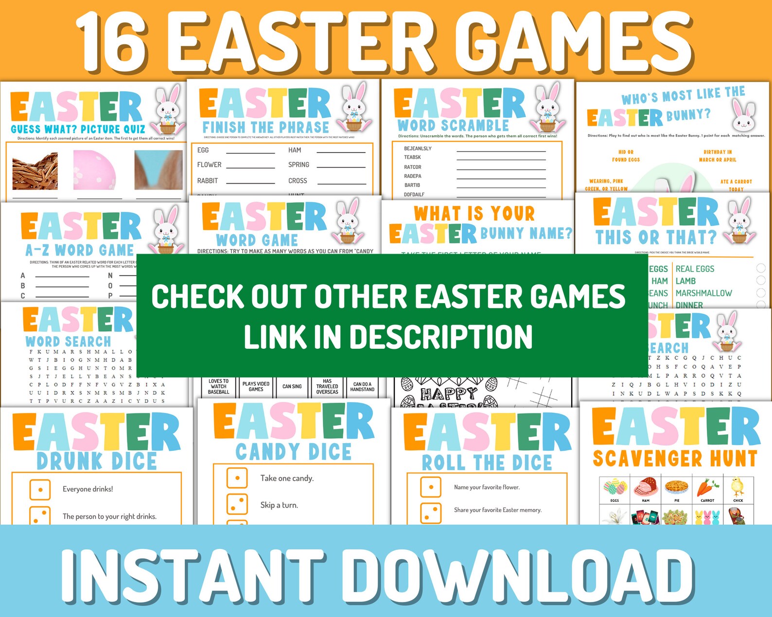 Easter Games, Easter Bunny Name Generator, Easter Activities, Instant ...