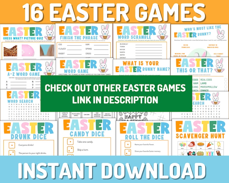 Easter Bunny Name Game: Printable Party Activity (instant Download) - Etsy