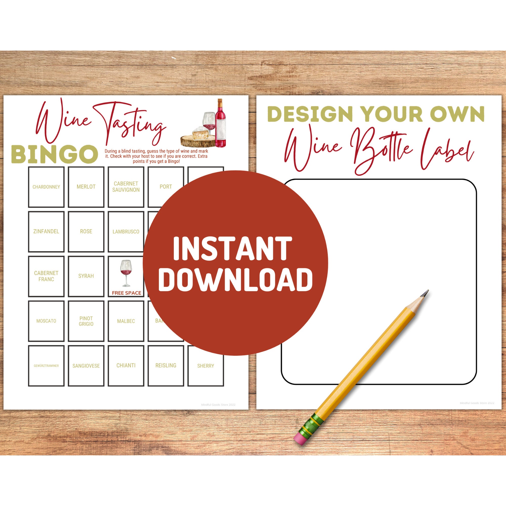 Wine Tasting Party, Printable Games, Wine Bingo Draw a Label, Instant ...