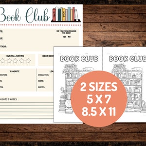 Book Club Book Review, Book Games, Printable Instant Download, Book ...