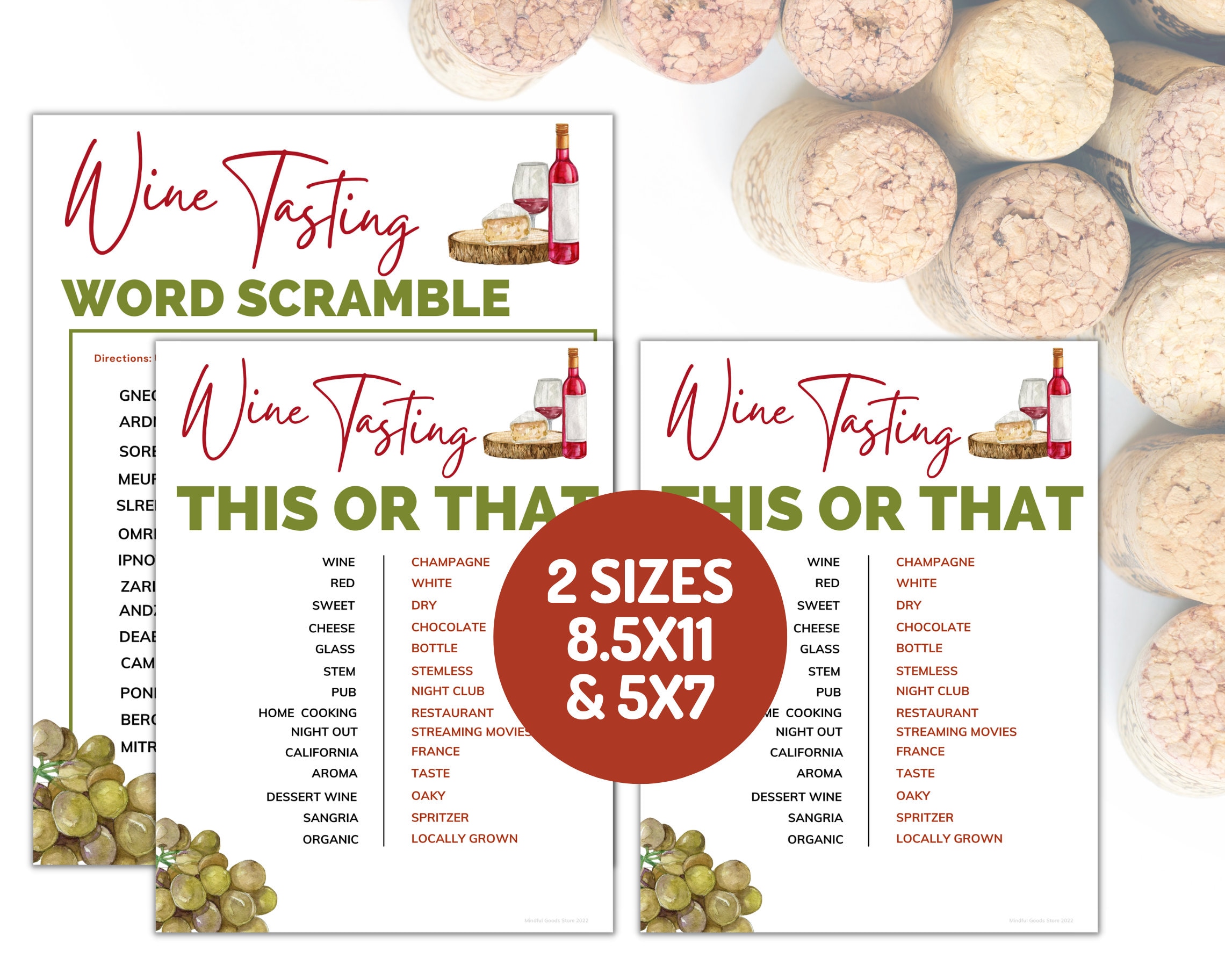 Wine Tasting Party, Printable Games, Word Scramble, Instant Download ...