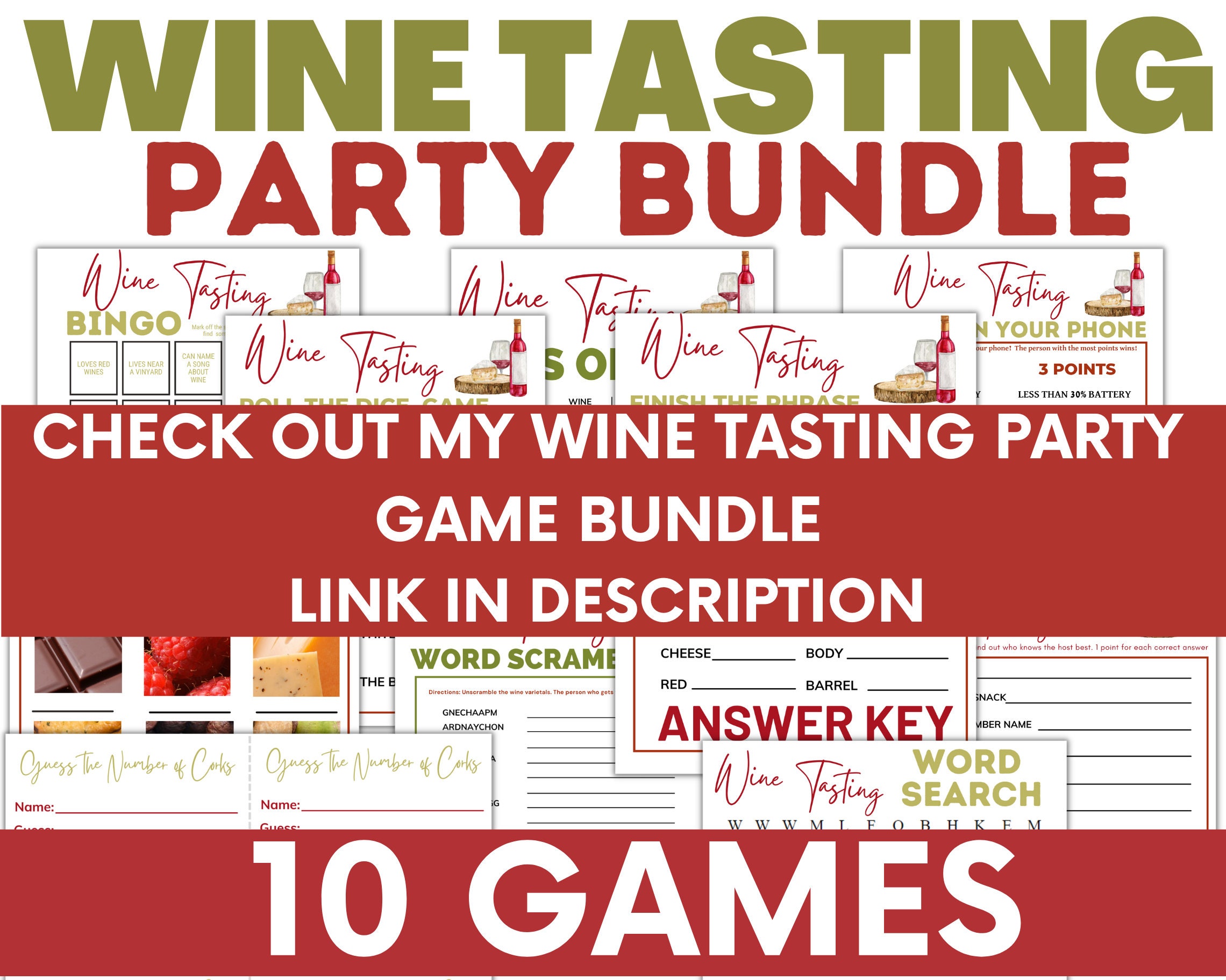 Wine Tasting Party Games: Finish the Phrase & Who Knows Host (instant ...