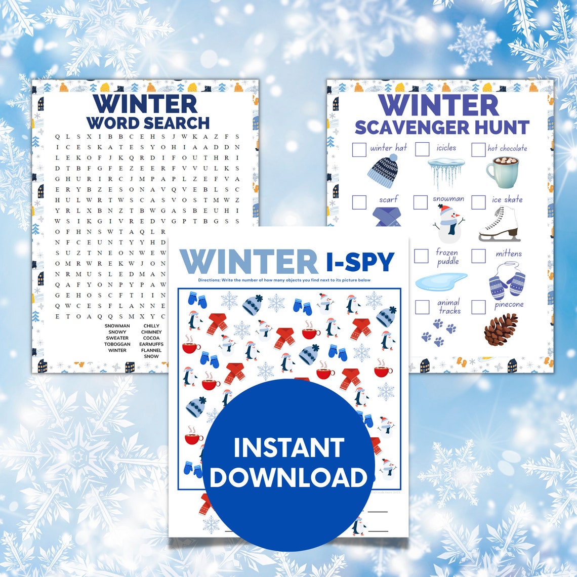 Winter Games and Activities for Kids and Adults, Printable Party Games ...