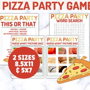Pizza Party Game Bundle, Printable Party Games, Instant Download, Kids ...