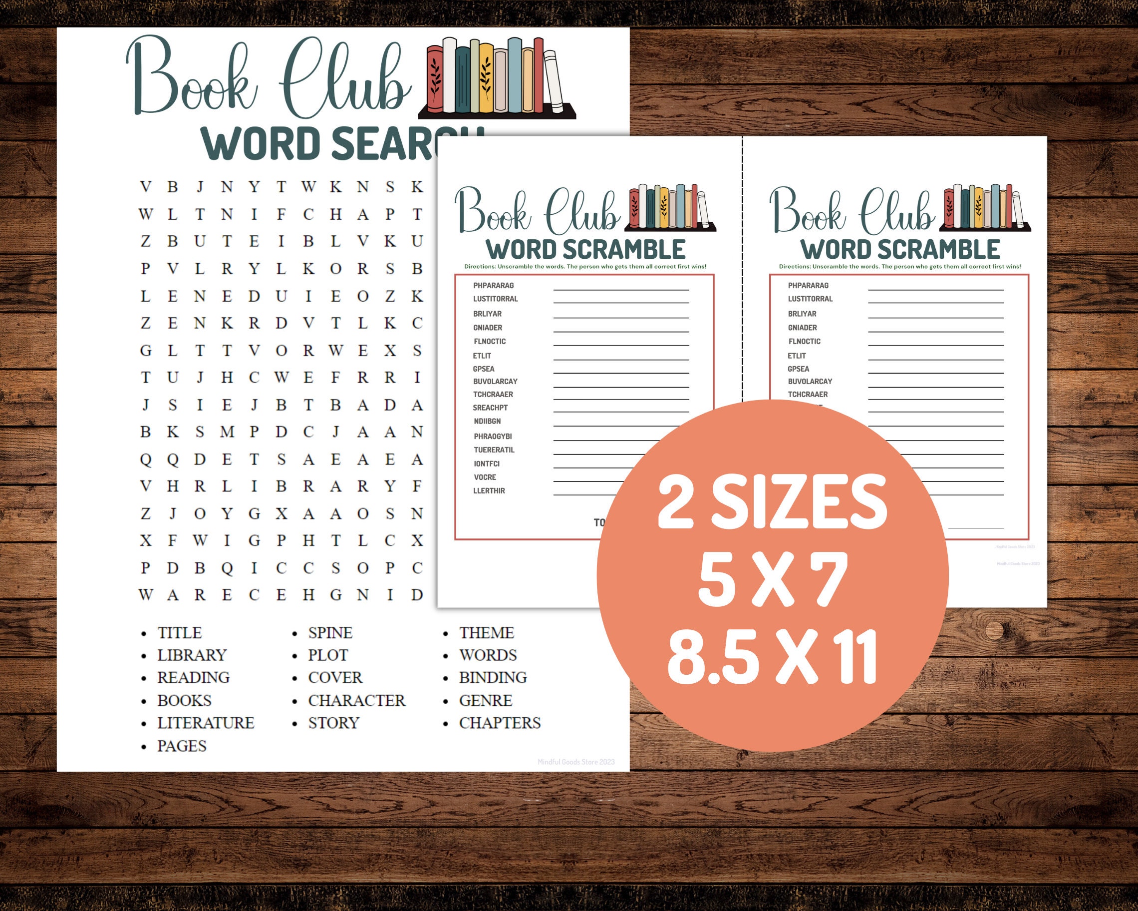 Book Club Word Search & Scramble Games (digital Download) - Etsy