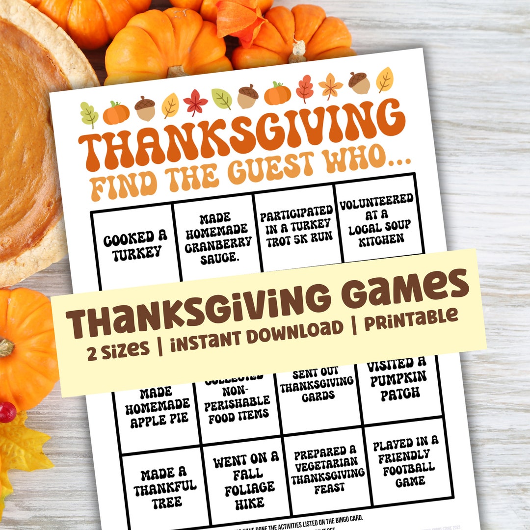 Thanksgiving Party Games, Find the Guest, Family Game Night ...