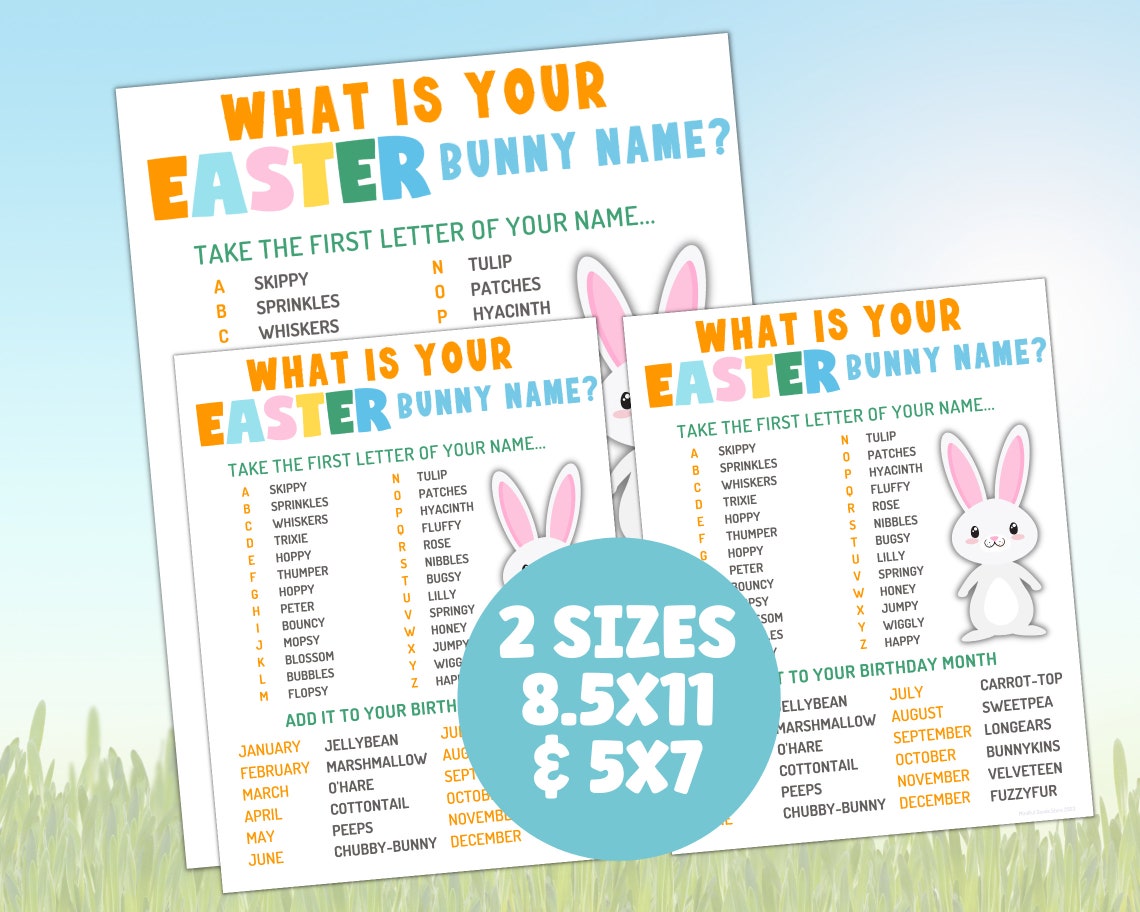 Easter Games, Easter Bunny Name Generator, Easter Activities, Instant ...