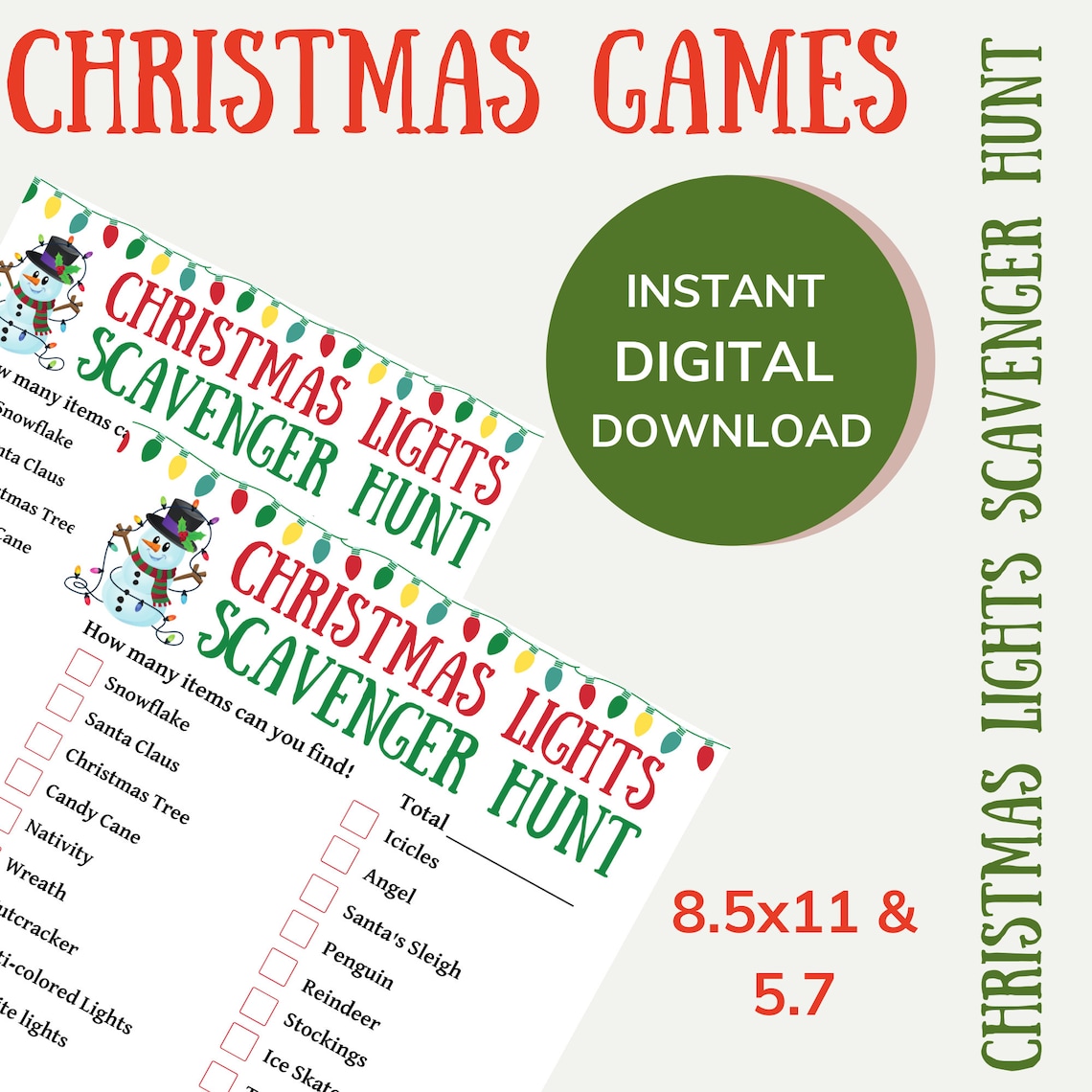 Christmas Lights Scavenger Hunt | Holiday Activities | Fun and Games ...