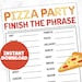 Pizza Party Game Bundle: Finish the Phrase (printable, Instant Download ...