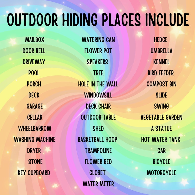 Rainbow Treasure Hunt Cards: 80 Colorful Riddle Clues (instant Download ...