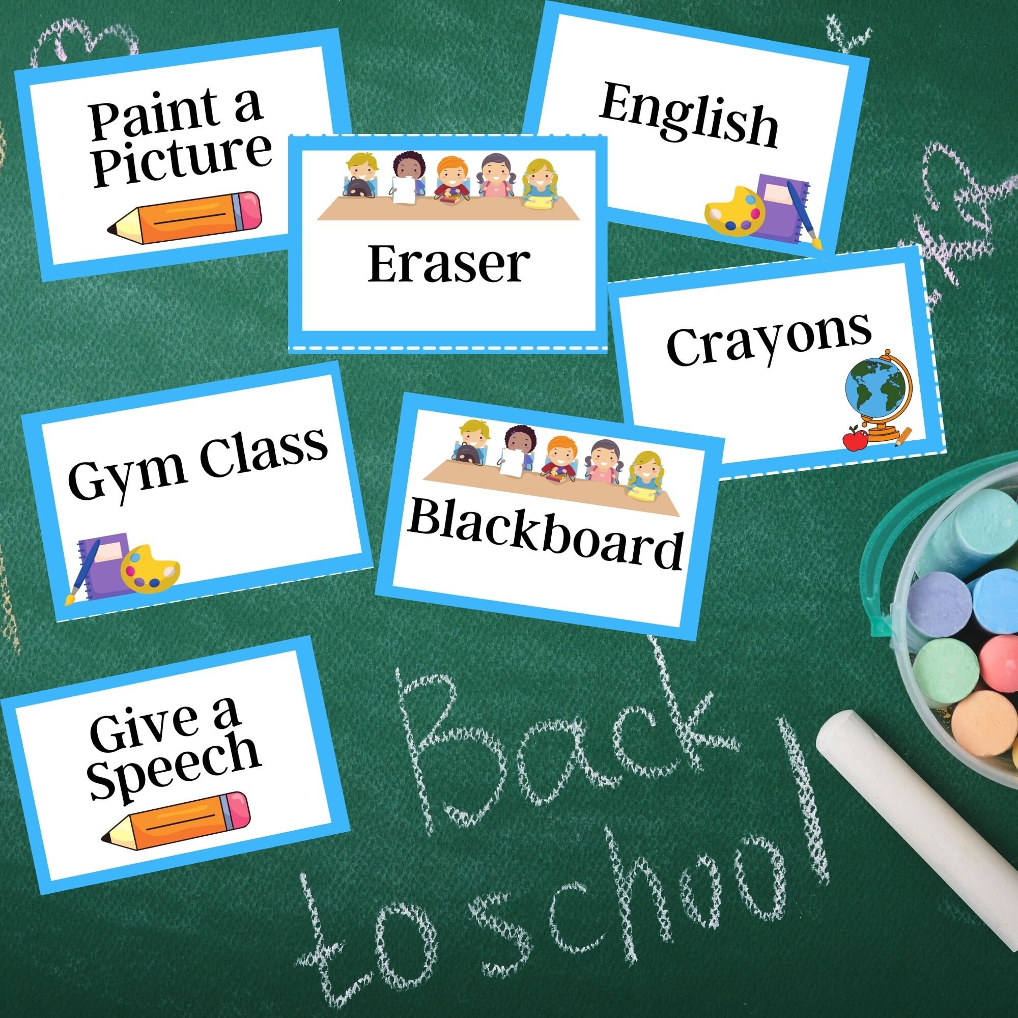 Back to School Charades or Draw It Cards | Instant Digital Download ...