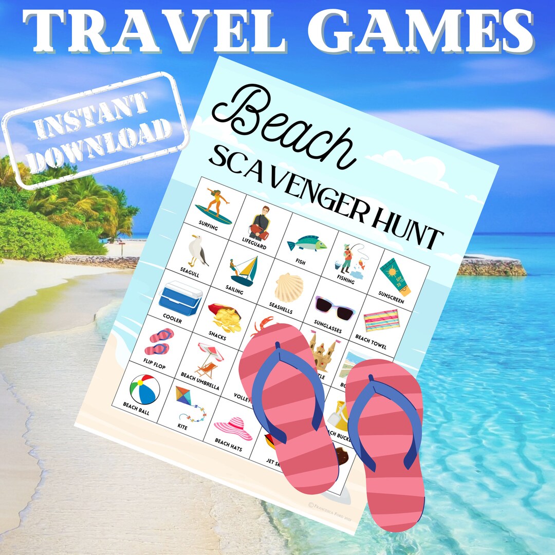 Beach Scavenger Hunt | Print & Digital | Kids and Adult Games | Girl's ...