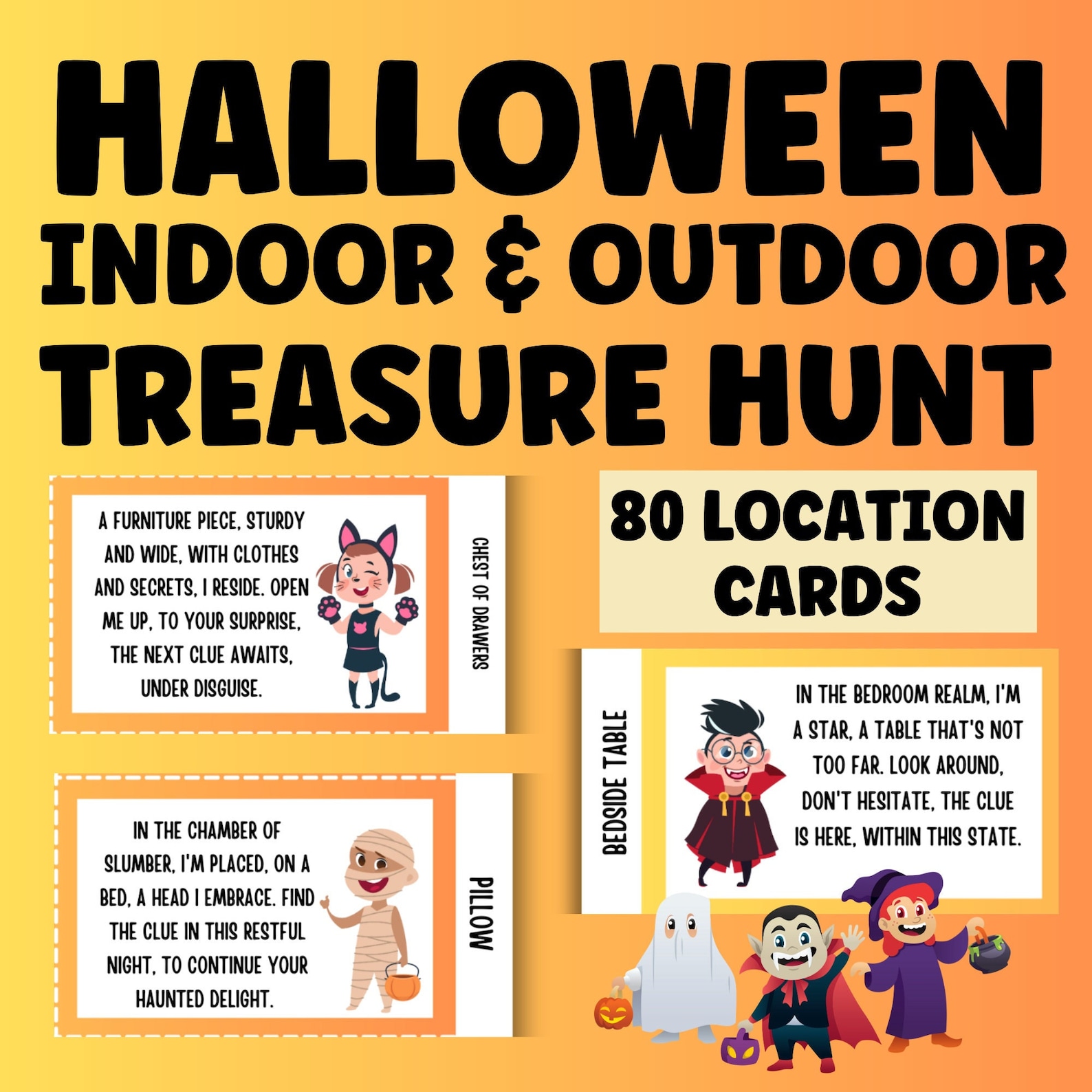 Halloween Treasure Hunt Scavenger Hunt Cards Indoor & Outdoor - Etsy