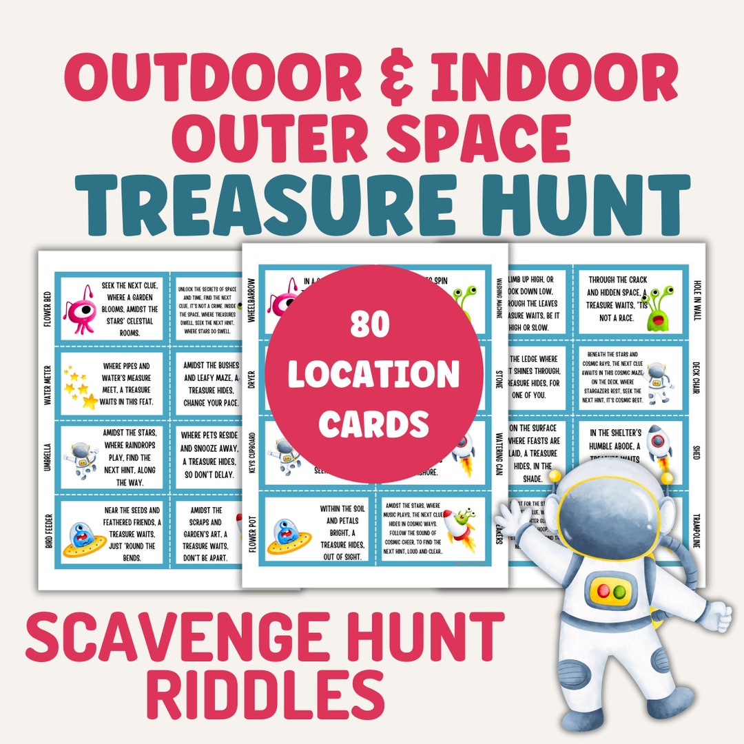 Outer Space Treasure Hunt Scavenger Hunt Cards Indoor and - Etsy