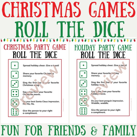 Christmas or Holiday Roll the Dice Game Game Night | Etsy