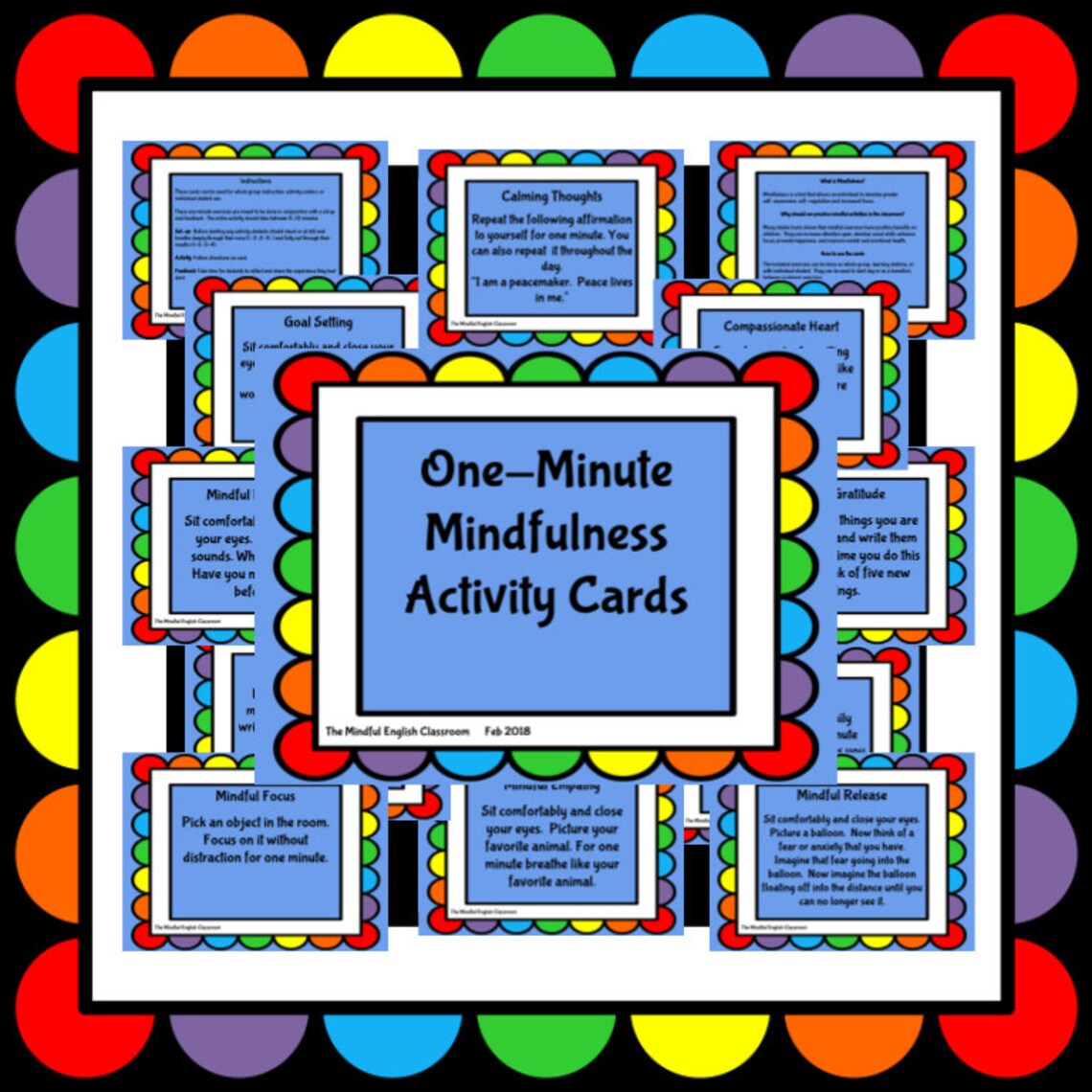 Mindfulness Activity Cards: One-minute Games (digital Download) - Etsy