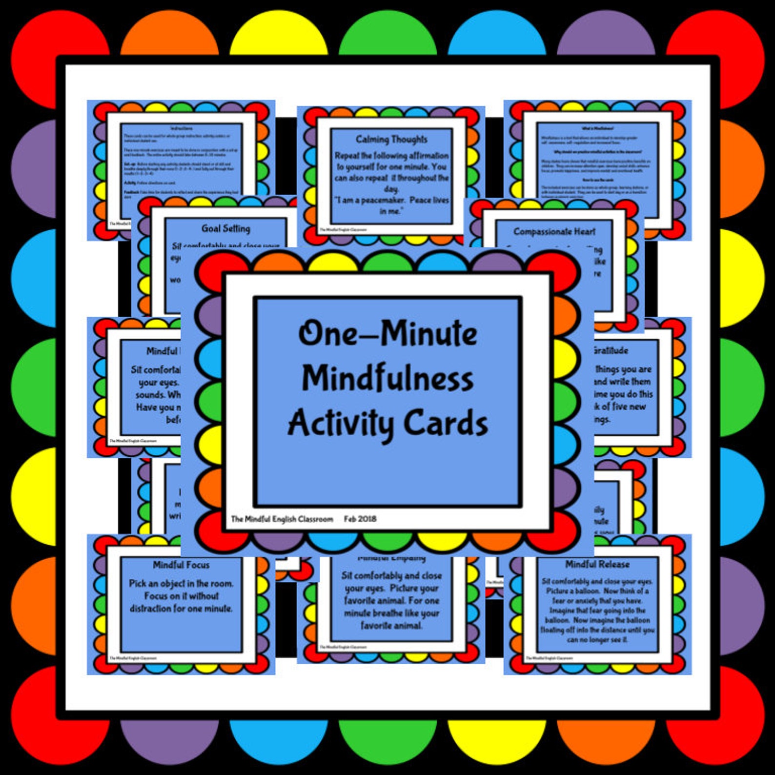 Mindfulness Activity Cards: One-minute Games (digital Download) - Etsy