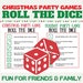 Christmas or Holiday Roll the Dice Game | Game Night | Printable Party ...