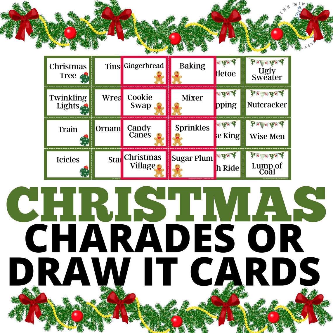 Christmas Charades or Draw It Cards Instant Digital Download | Etsy