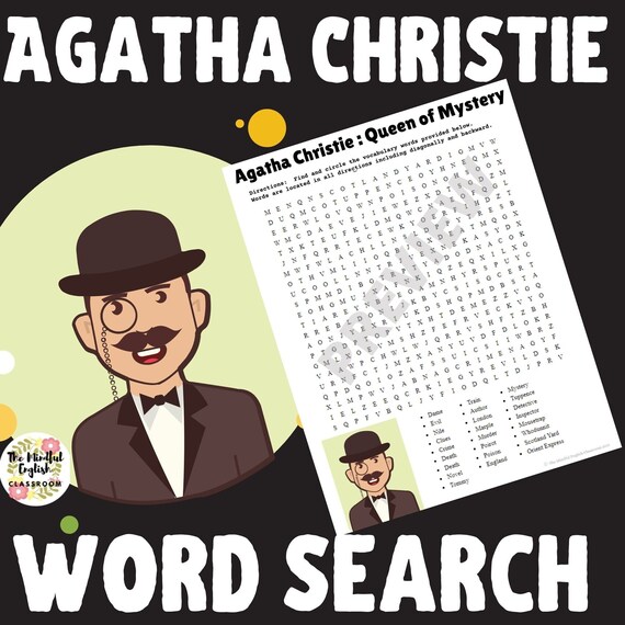 Agatha Christie Word Search Puzzle Digital Download - Etsy