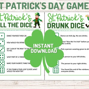 St Patrick's Day Roll the Dice Game: Family & Adults (digital Download ...