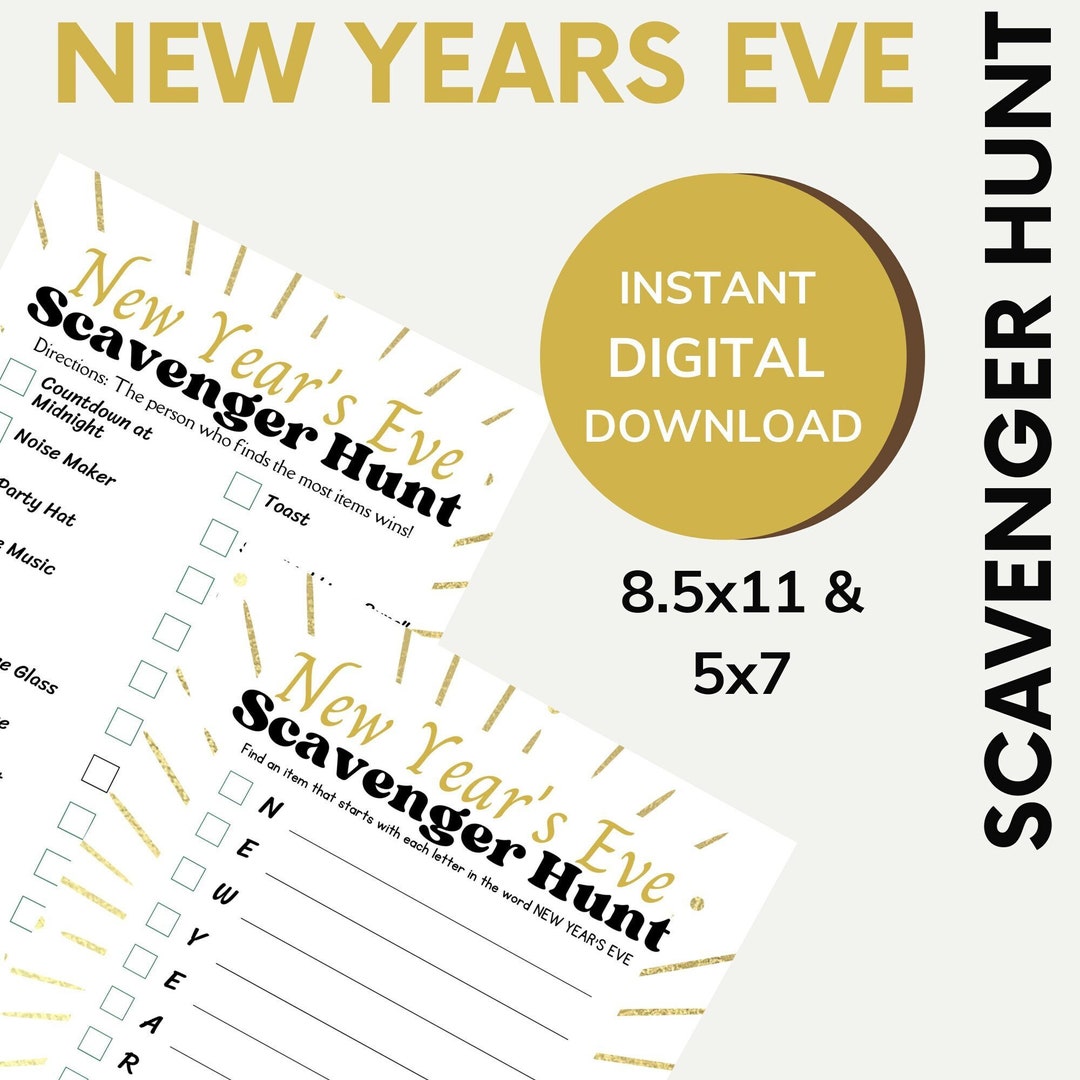 New Year's Eve Scavenger Hunts Instant Digital Download - Etsy