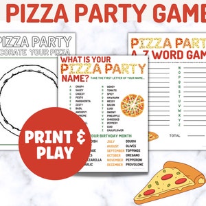 Pizza Party Games Bundle: 12 Printable Activities (instant Download) - Etsy