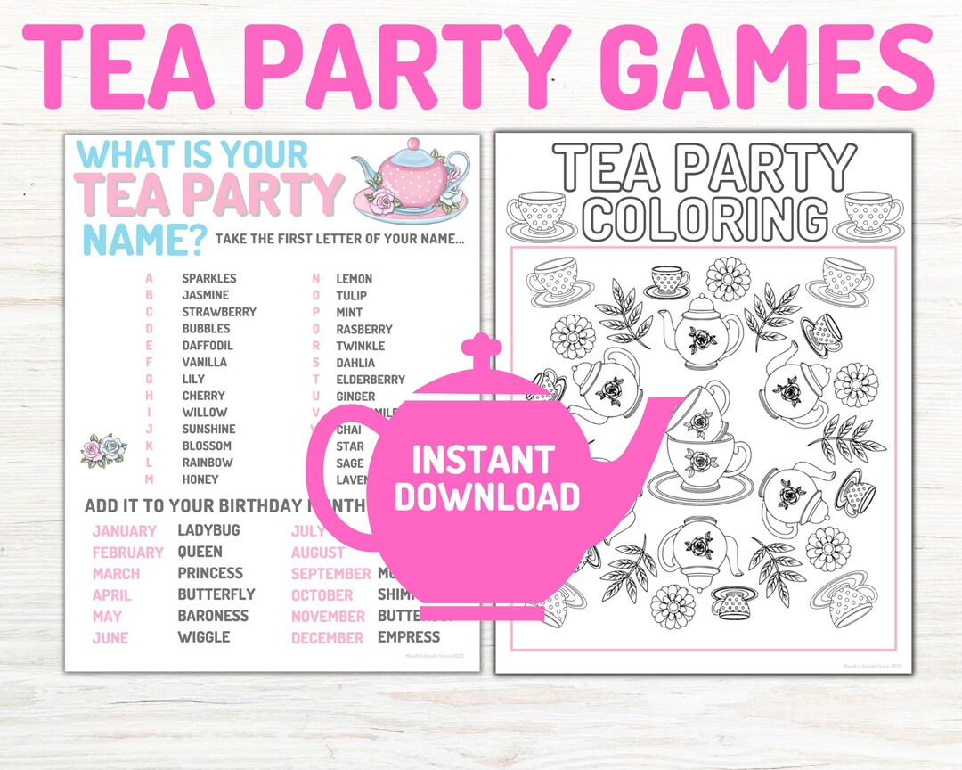 What s Your Tea Party Name Birthday Games Family Game Etsy