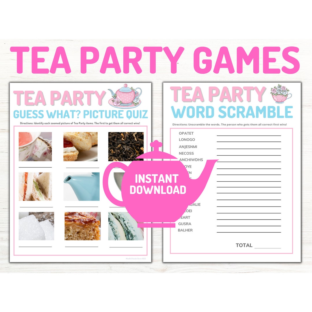 Tea Party Game, Word Scramble, Birthday Games, Family Game Night ...