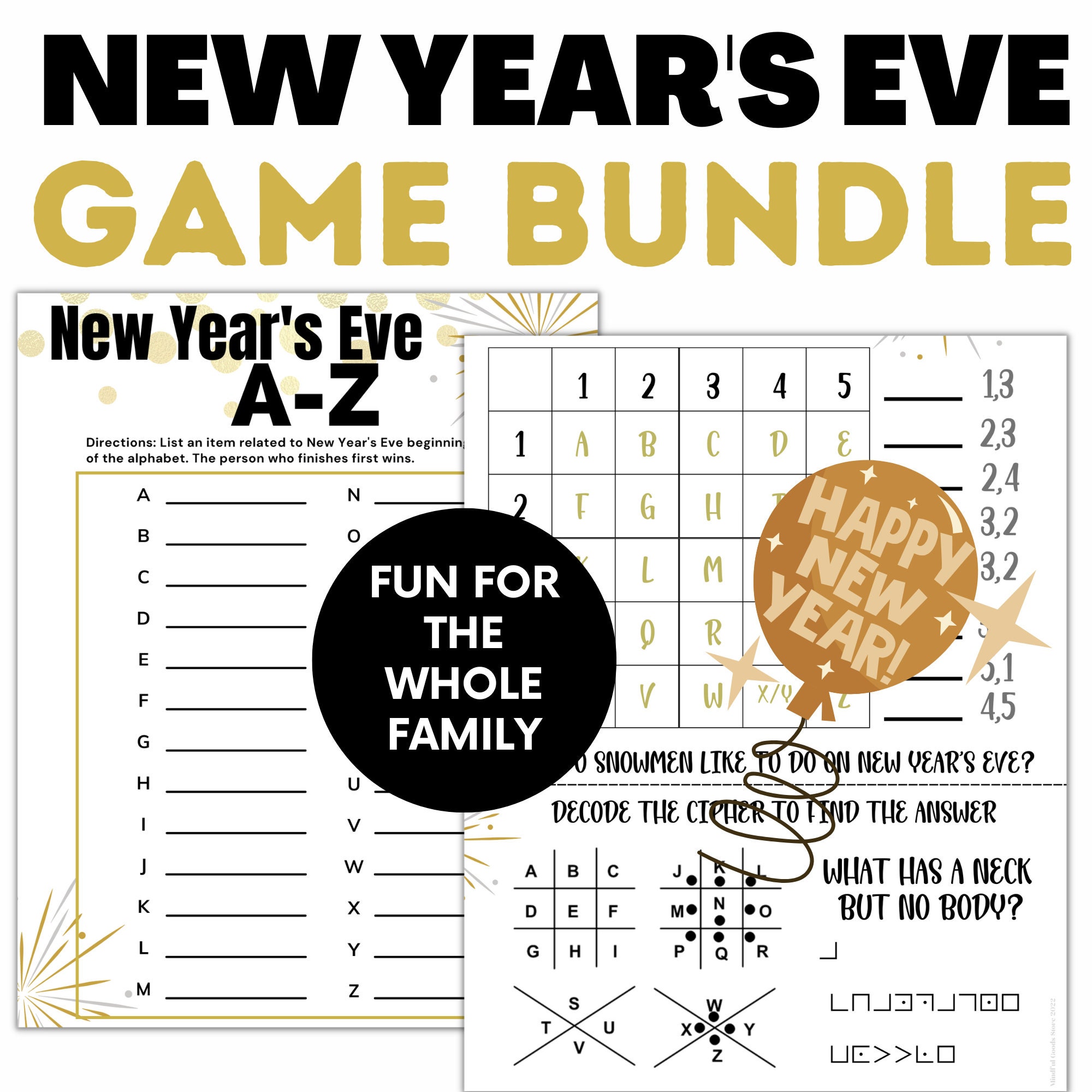New Year's Eve Party Game Bundle Family Game Night Office Party ...