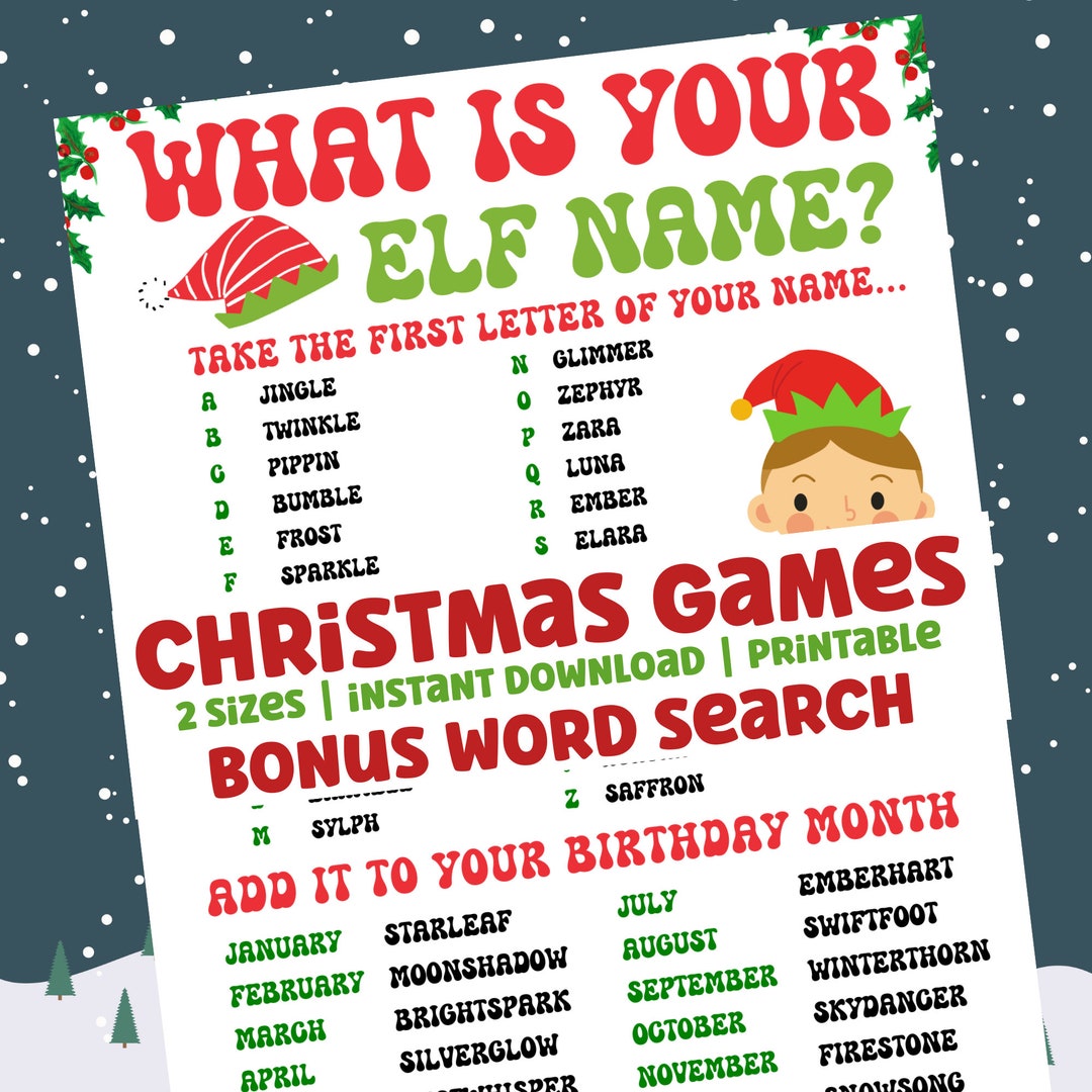 What is Your Elf Name Generator, Kids & Adults, Holiday Party ...