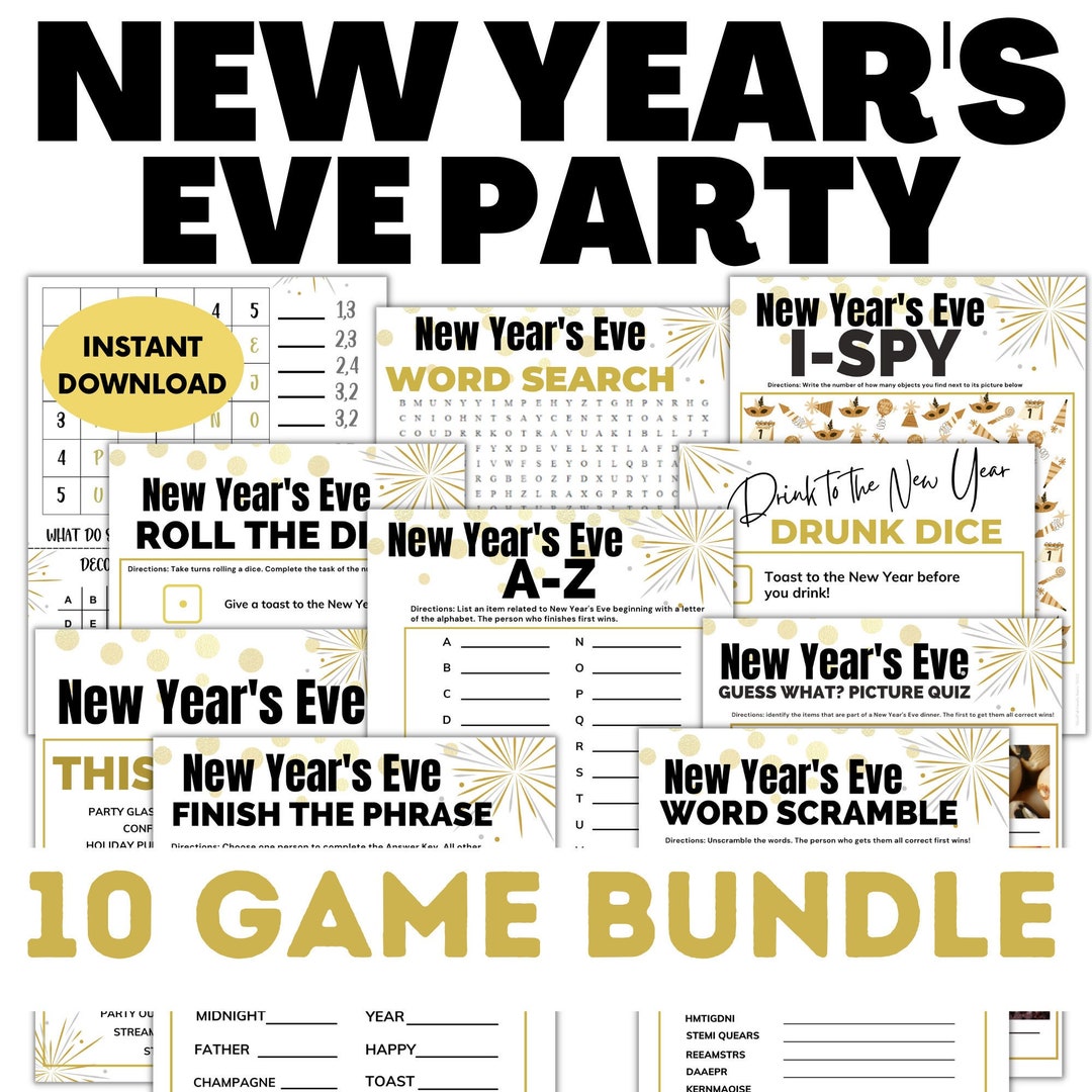 New Year's Eve Party Game Bundle Family Game Night Office Party ...