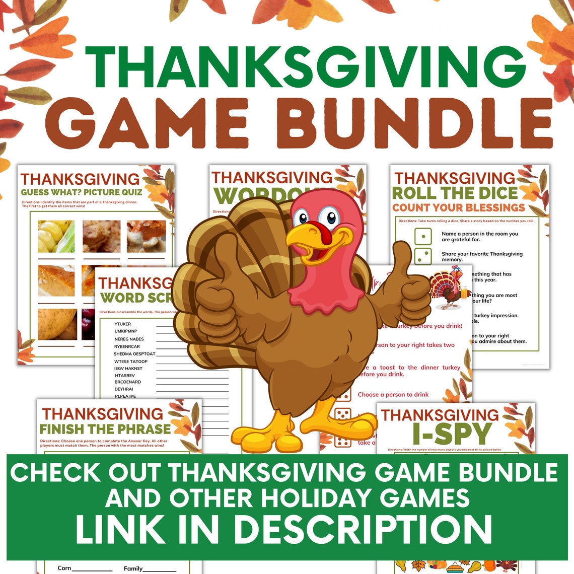 Thanksgiving or Friendsgiving | Word Scramble Puzzle | Family Game ...