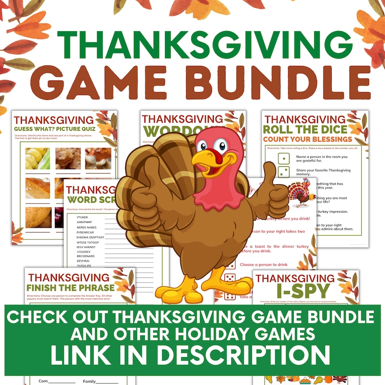 Thanksgiving or Friendsgiving | Word Scramble Puzzle | Family Game ...