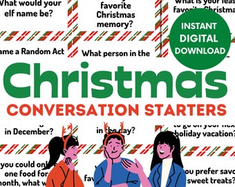 Christmas Conversation Starter Cards Printable | 90 Holiday Icebreaker ...