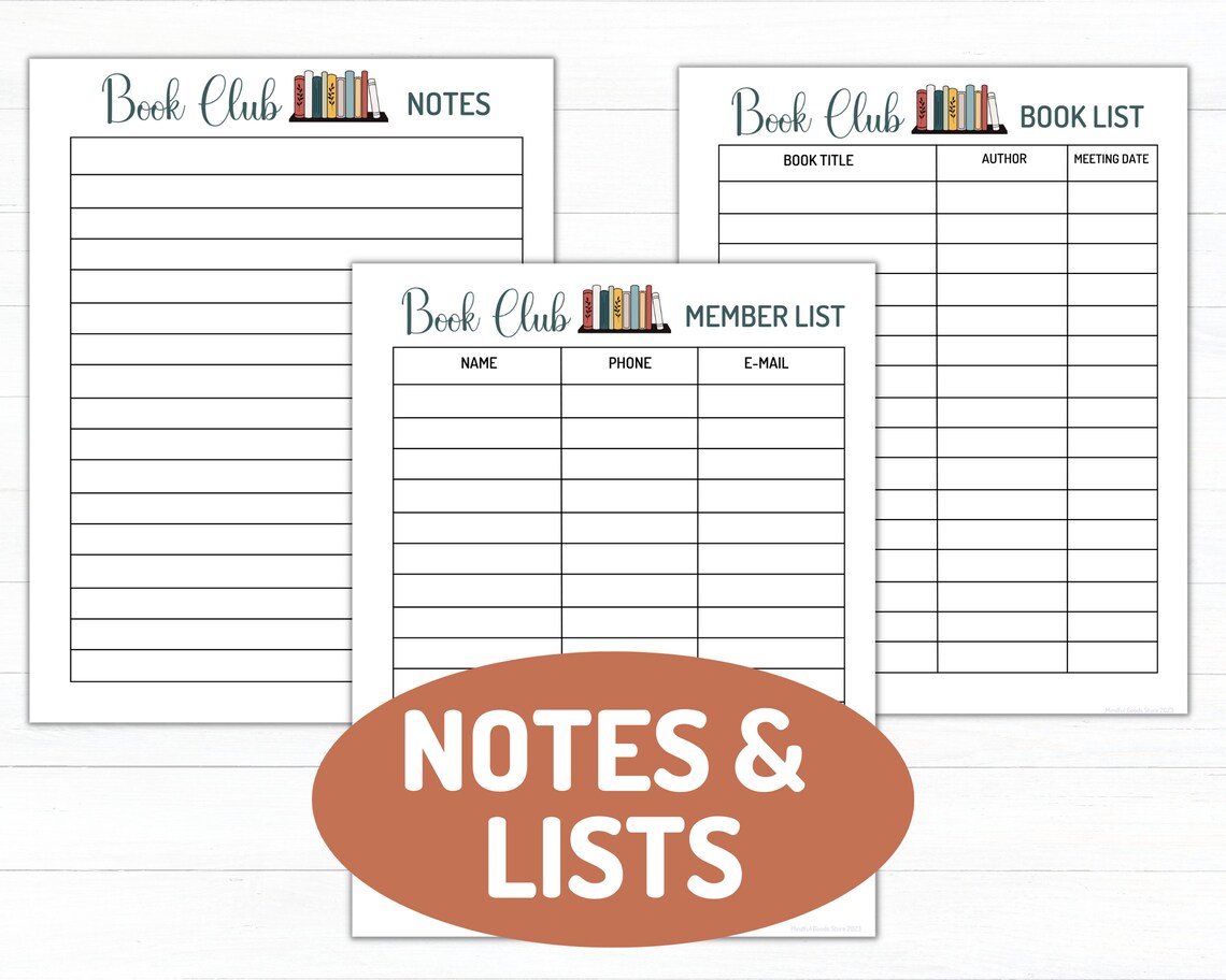 Book Club Planner Bundle: Reading Journal, Discussion Questions ...