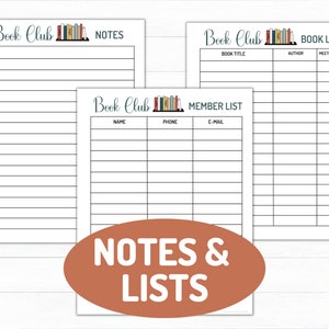 Book Club Planner Bundle: Reading Journal, Discussion Questions ...
