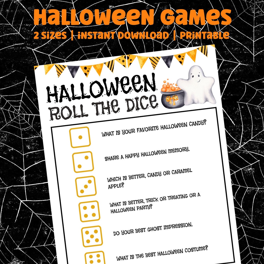 Halloween Roll the Dice Game: Printable Party Icebreaker (digital ...