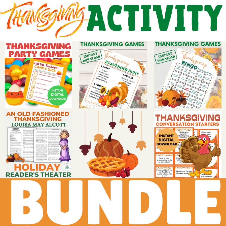 Thanksgiving and Friendsgiving Game Bundle | Family Game Night ...
