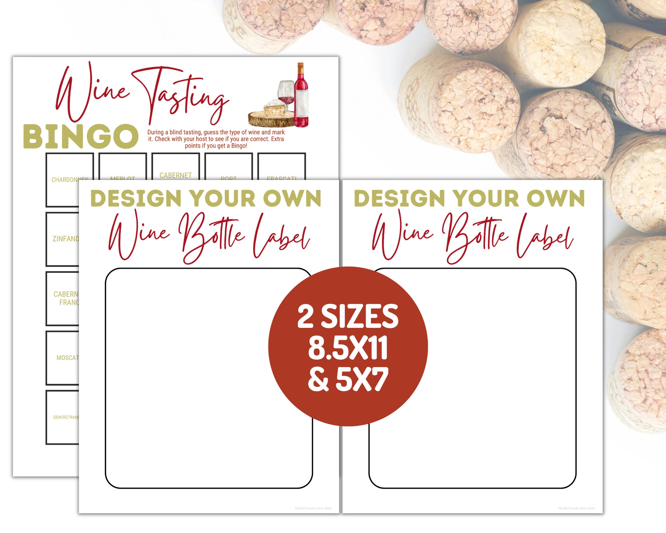 Wine Tasting Party, Printable Games, Wine Bingo Draw a Label, Instant ...
