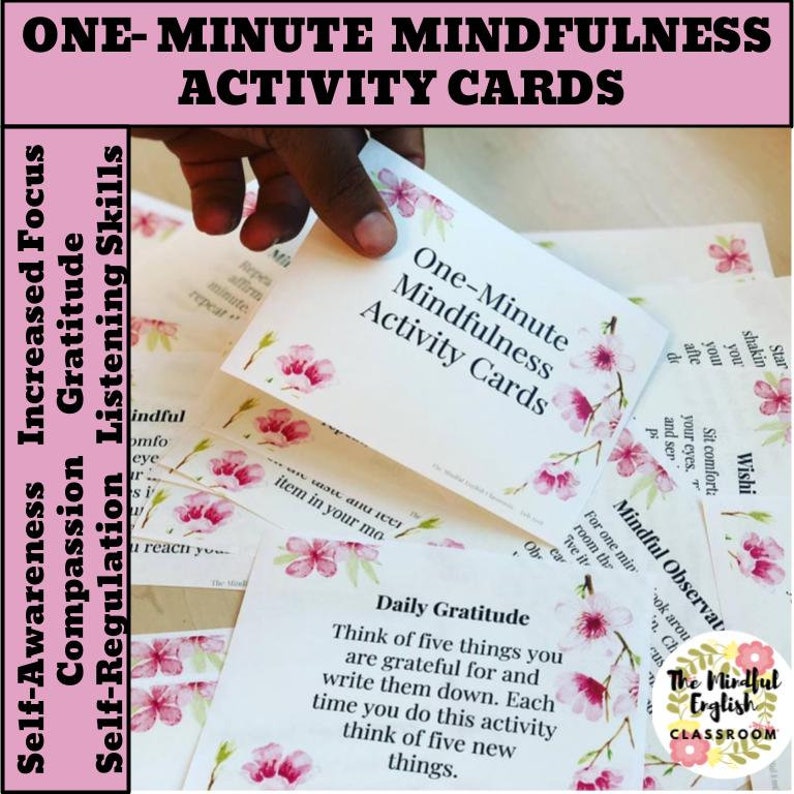 One- Minute Mindfulness Task/activity Cards | Cherry Blossom | All Ages ...