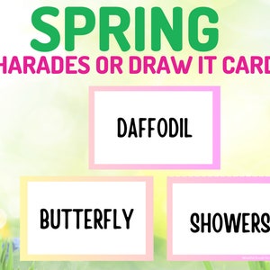 Spring Games | Charades or Draw It Cards | Classroom Activities ...