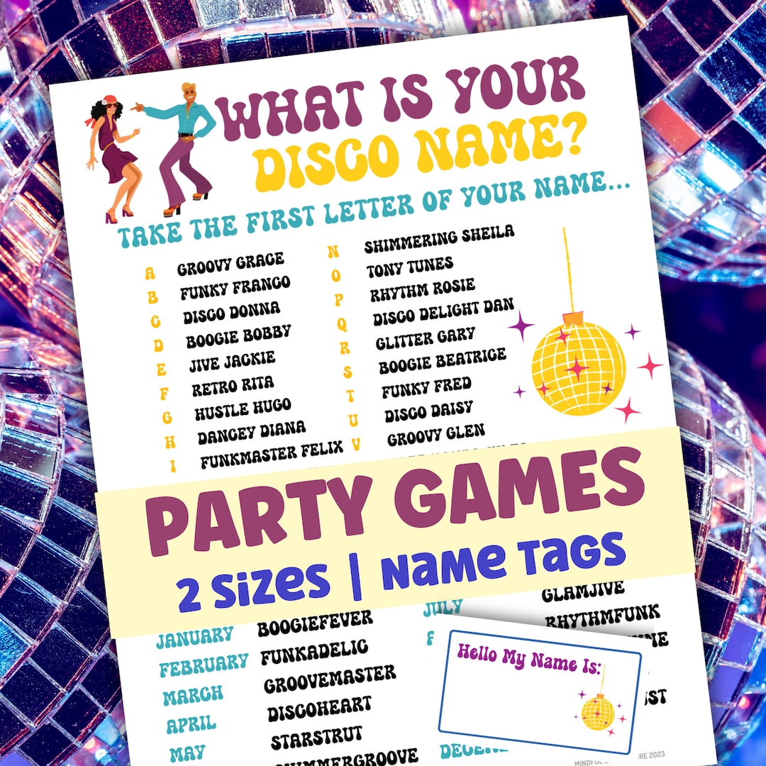 What is Your Disco Name Game: Printable Party Activity (digital ...