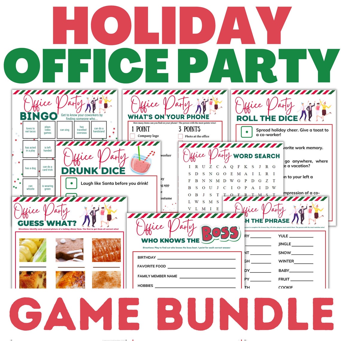 Office Party Game Bundle Office Holiday Party Games - Etsy
