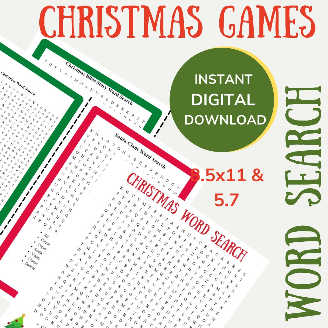 Christmas Word Search Puzzle | Family Game Night | Kids & Adult Puzzles ...