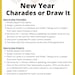 New Year's Eve Charades or Draw It Cards | Instant Digital Download ...