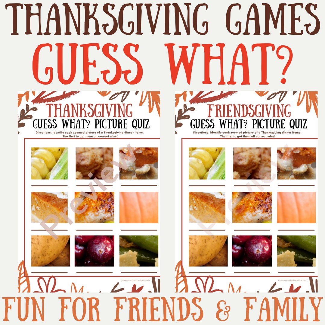 Thanksgiving or Friendsgiving Guess What? Game | Picture Quiz | Family ...
